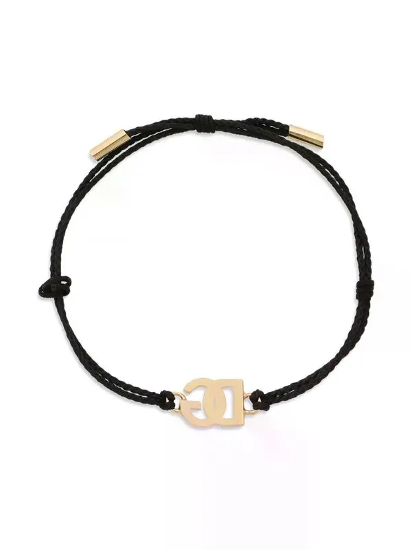 Dolce & Gabbana Dg Logo Charm Cord Bracelet - Gold