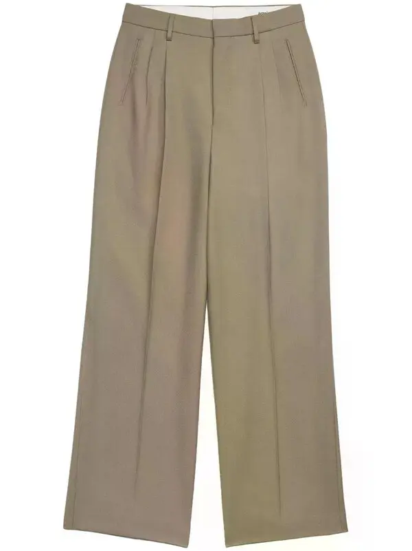 AMI Paris High-waisted Pleated Wool Trousers