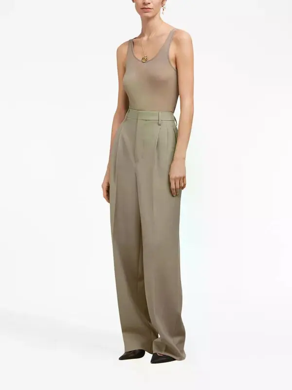 AMI Paris High-waisted Pleated Wool Trousers