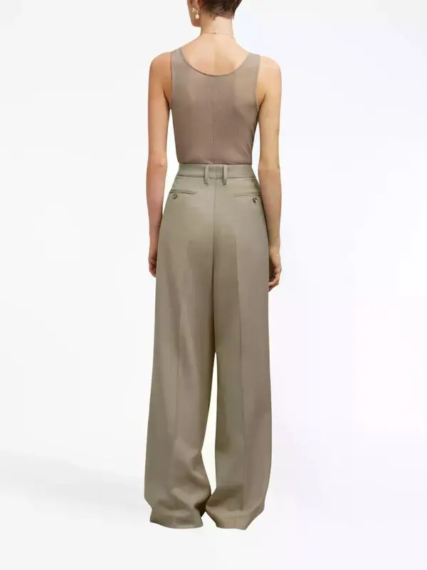 AMI Paris High-waisted Pleated Wool Trousers
