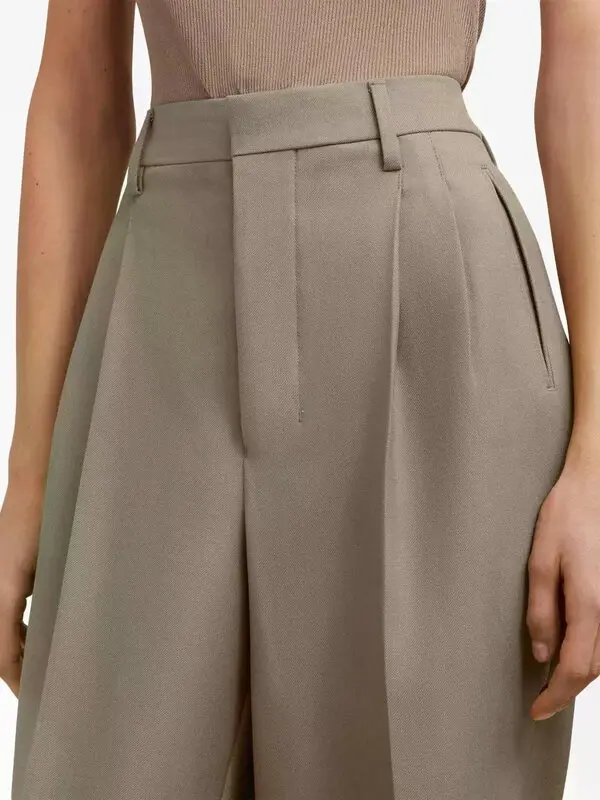 AMI Paris High-waisted Pleated Wool Trousers