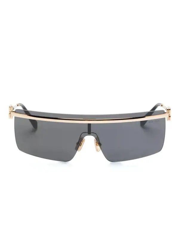 Miu Miu Mask-frame Sunglasses - Gold