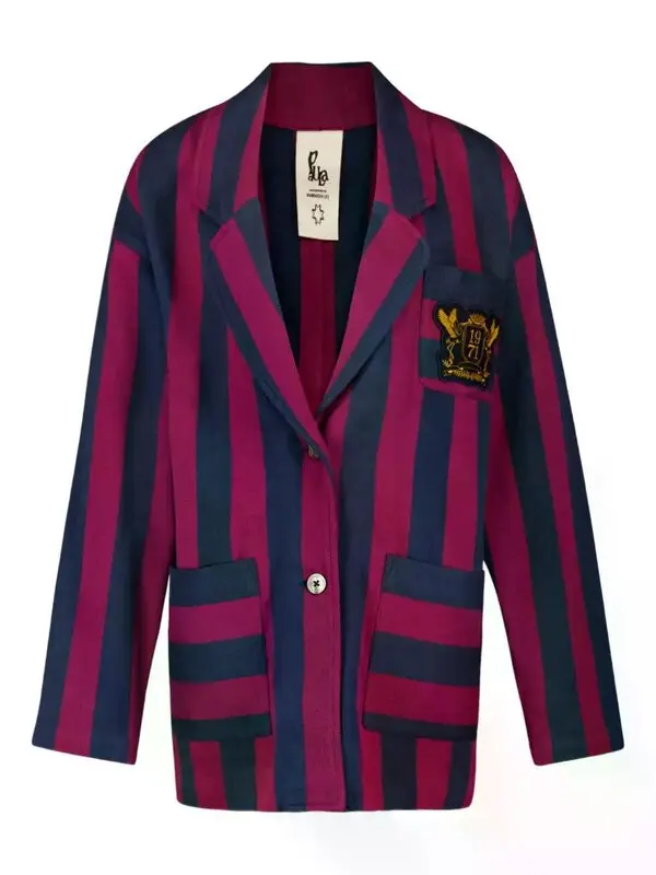 PAULA Cotton Striped Blazer - Red