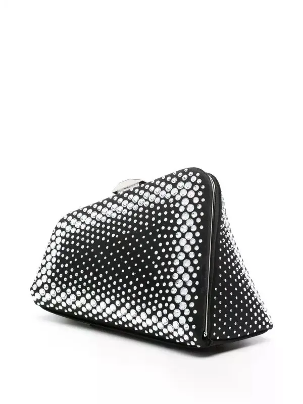Attico Rhinestone-embellished Clutch Bag - Black
