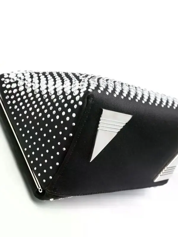 Attico Rhinestone-embellished Clutch Bag - Black