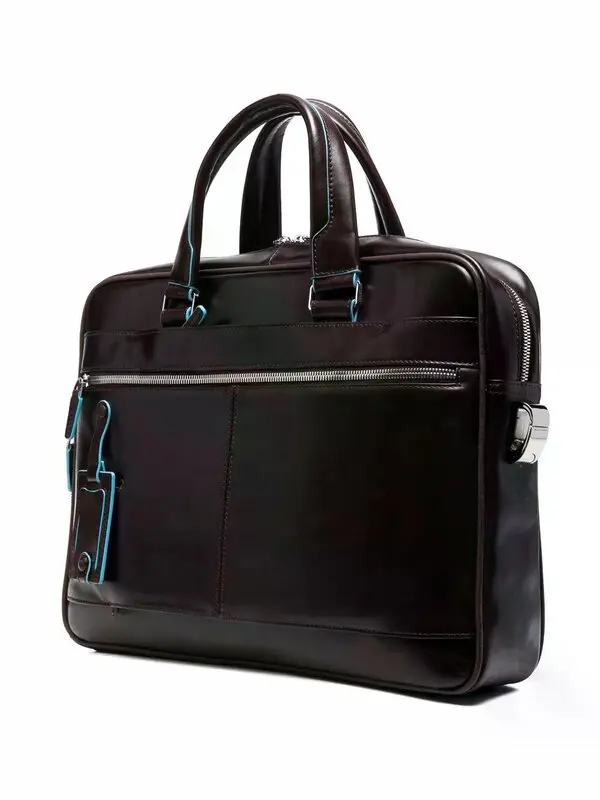 PIQUADRO Contrast-stitching Work Bag - Brown