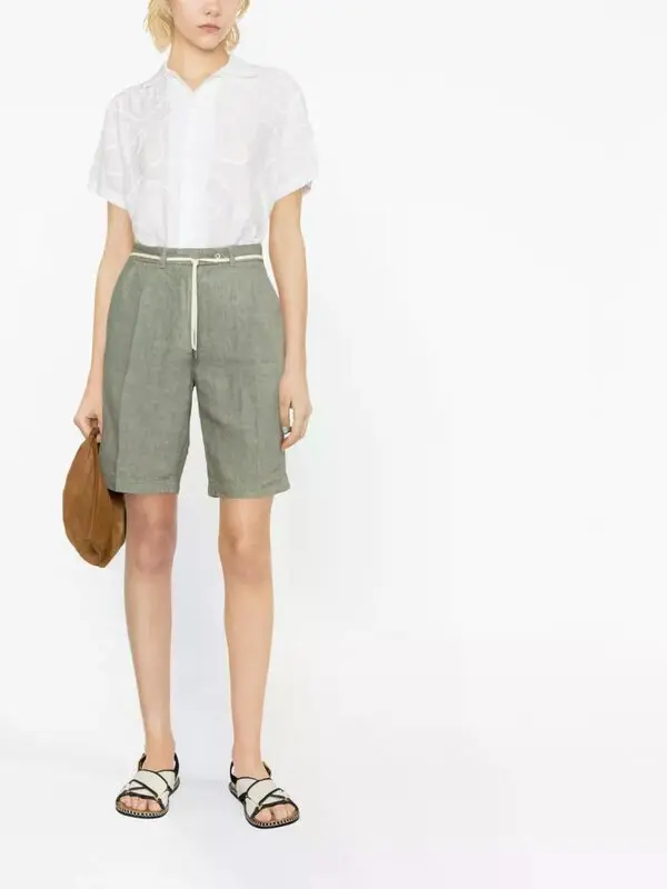 Aspesi Tie-waist Linen Shorts