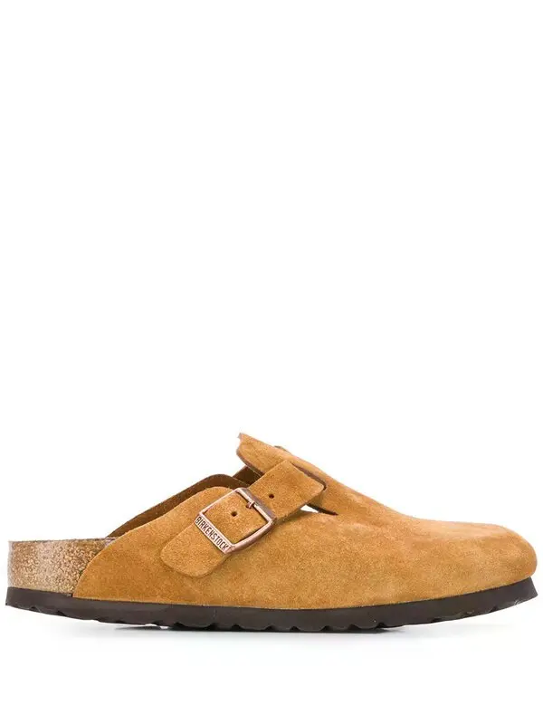 BIRKENSTOCK Boston Suede Mules - Neutrals