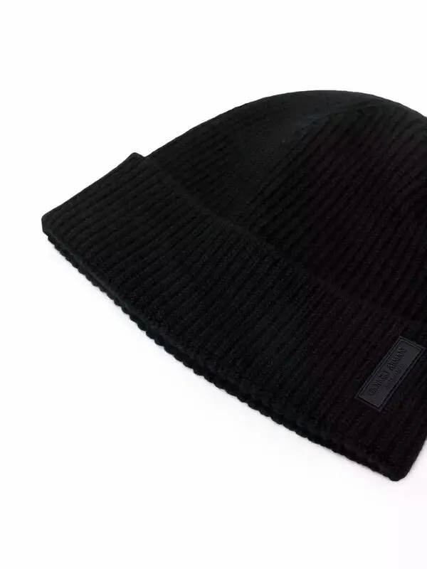 Giorgio Armani Logo-patch Cashmere-knit Beanie