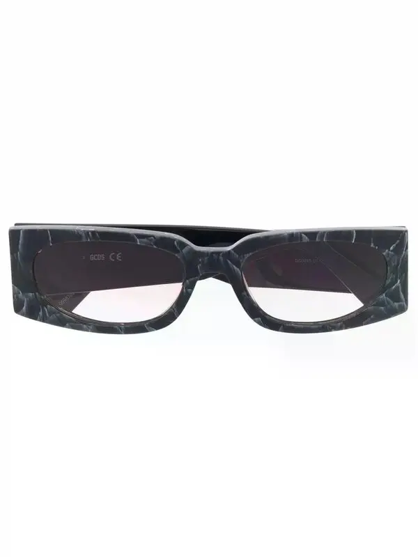 Gcds Marble-effect Rectangular-frame Sunglasses