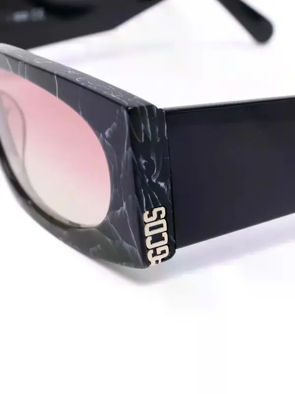 Gcds Marble-effect Rectangular-frame Sunglasses