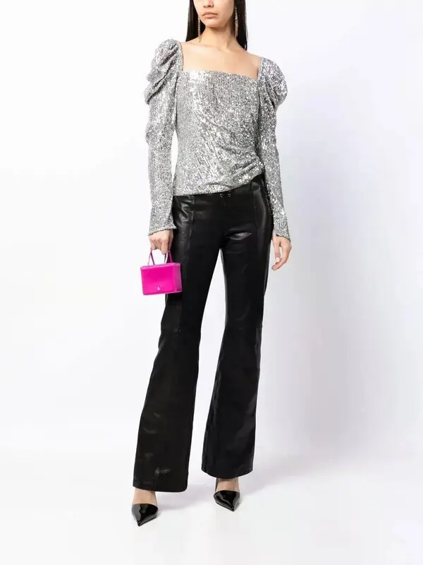 Simkhai Allura Hammered Sequin Embellished Blouse