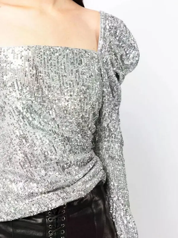Simkhai Allura Hammered Sequin Embellished Blouse