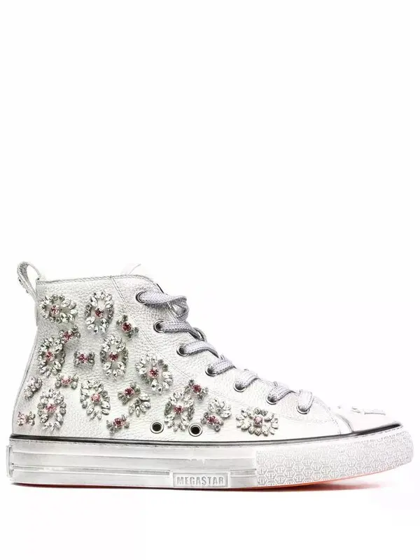 Philipp Plein Embellished High-top Sneakers - White