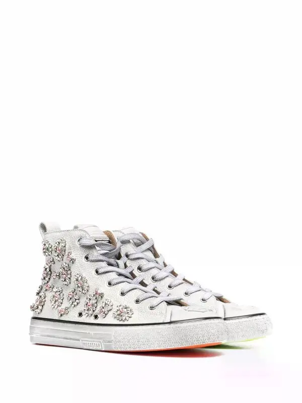Philipp Plein Embellished High-top Sneakers - White