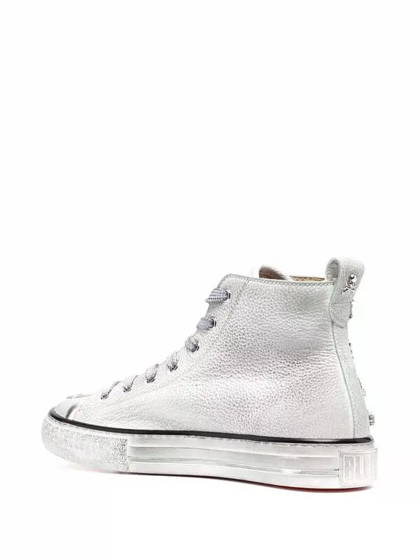 Philipp Plein Embellished High-top Sneakers - White