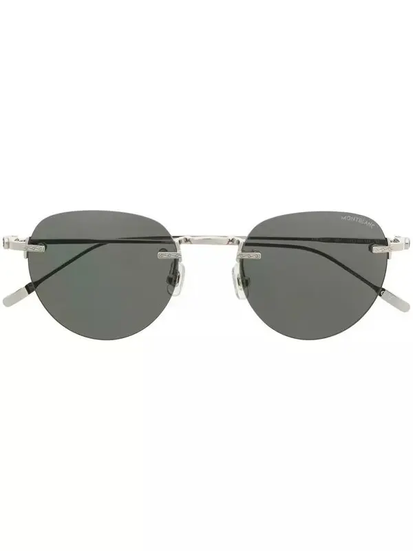 Montblanc Round-frame Sunglasses - Silver