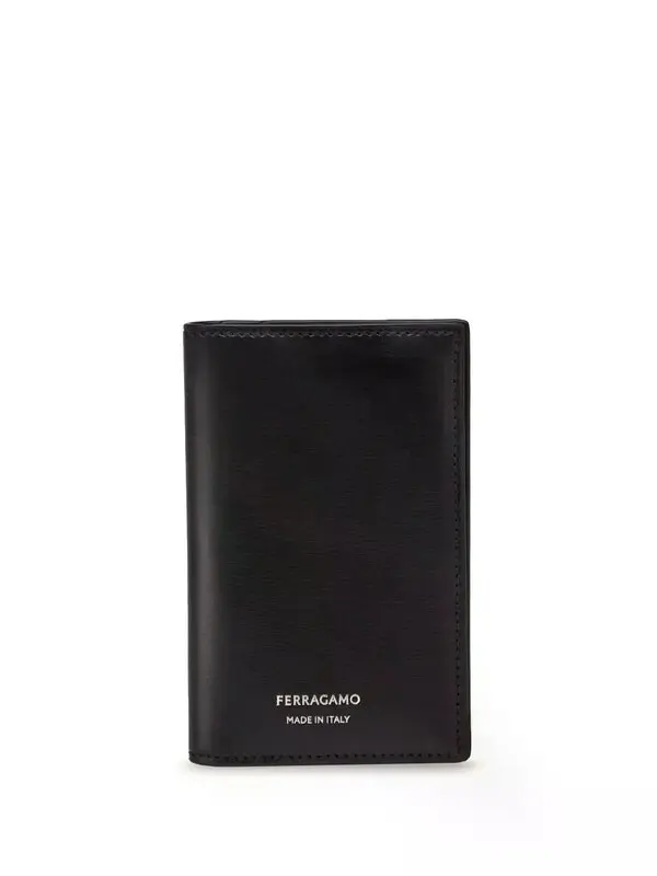 FERRAGAMO Bi-fold Leather Cardholder - Black