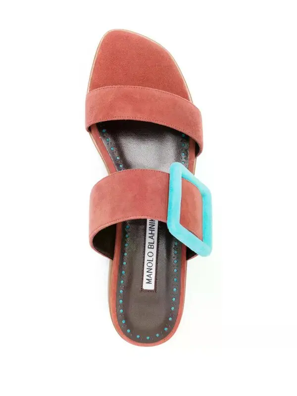 Manolo Blahnik Buckle-detail Suede Sandals