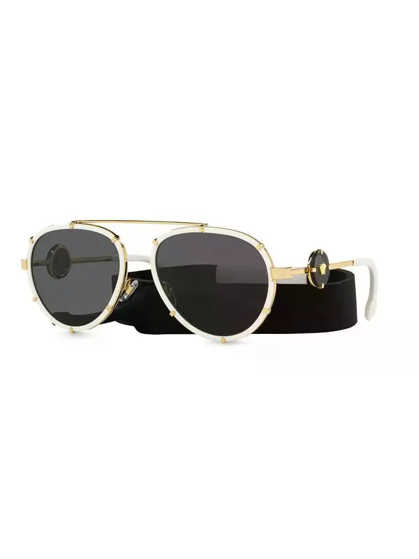 Versace Pilot Frame Sunglasses - White