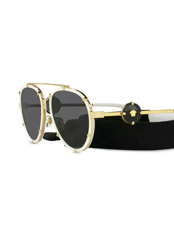Versace Pilot Frame Sunglasses - White