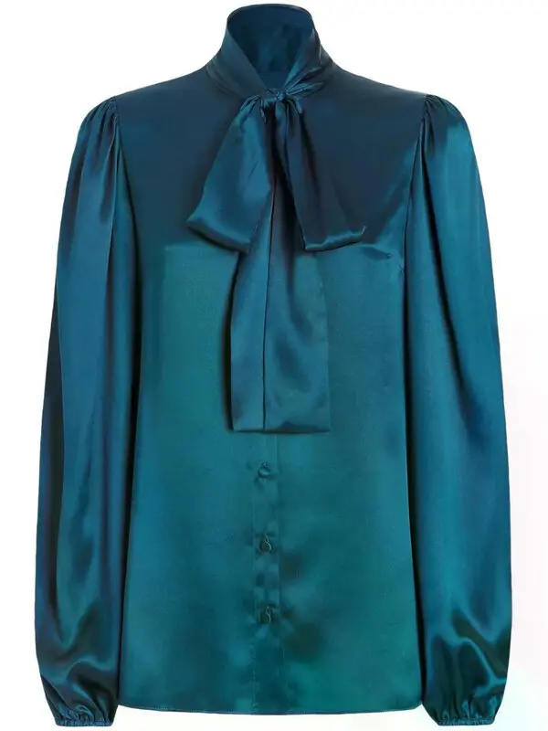 Dolce & Gabbana Pussy-bow Collar Blouse - Blue
