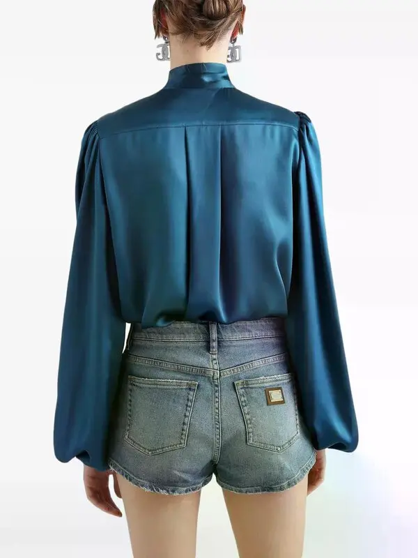 Dolce & Gabbana Pussy-bow Collar Blouse - Blue