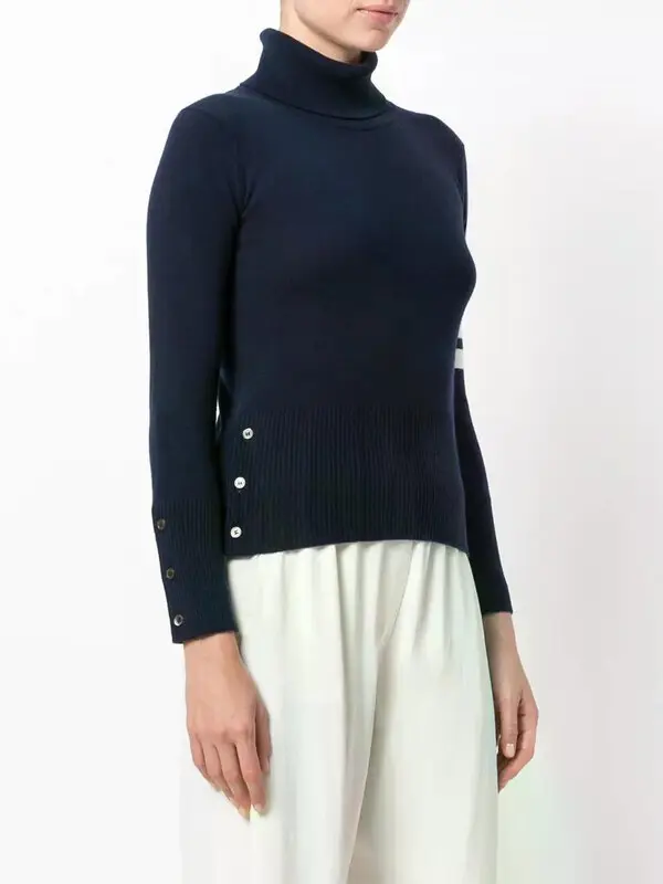 Thom Browne Striped Turtleneck Cashmere Sweater