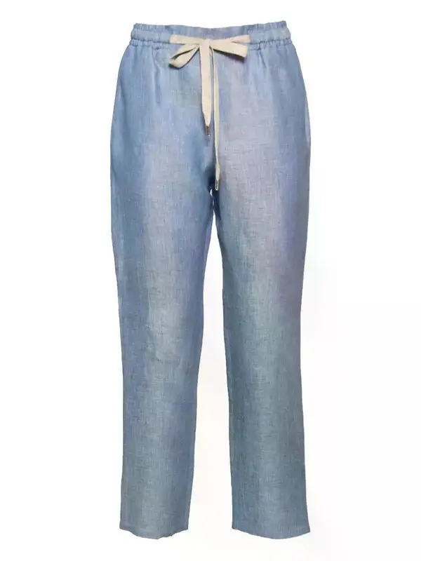 BARBA NAPOLI Drawstring Waist Trousers - Blue