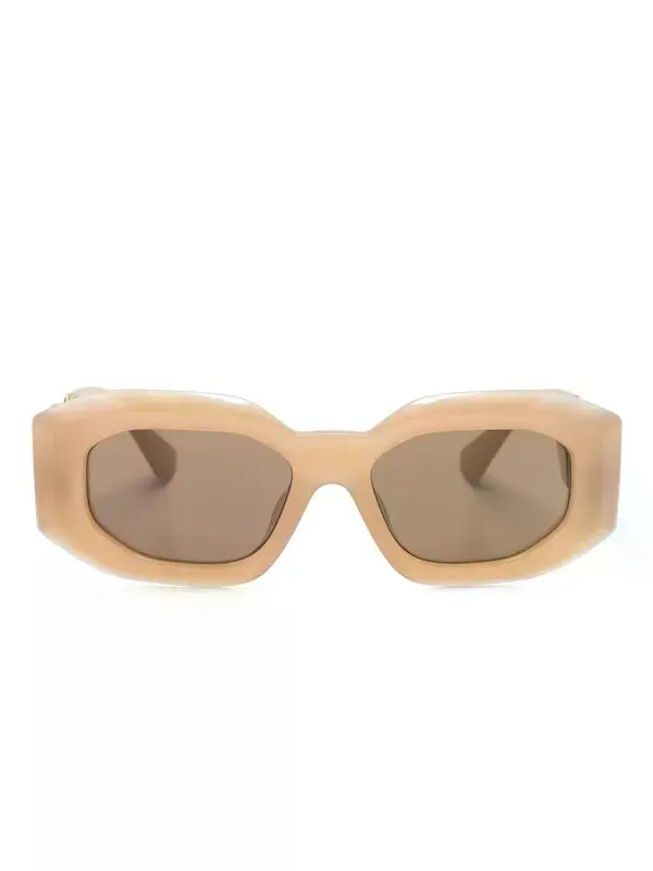 Versace Medusa Head Hexagonal-frame Sunglasses - Neutrals