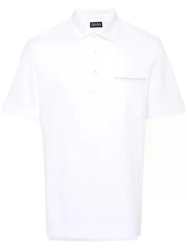 Zegna Piqué Polo Shirt - White