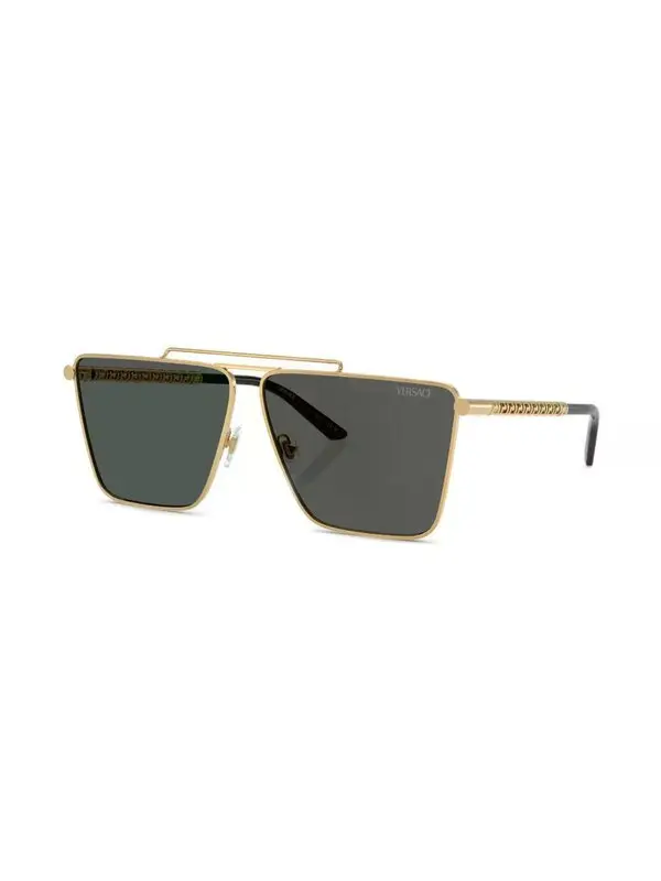 Versace Tubular Greca Square-frame Sunglasses