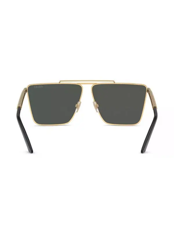 Versace Tubular Greca Square-frame Sunglasses