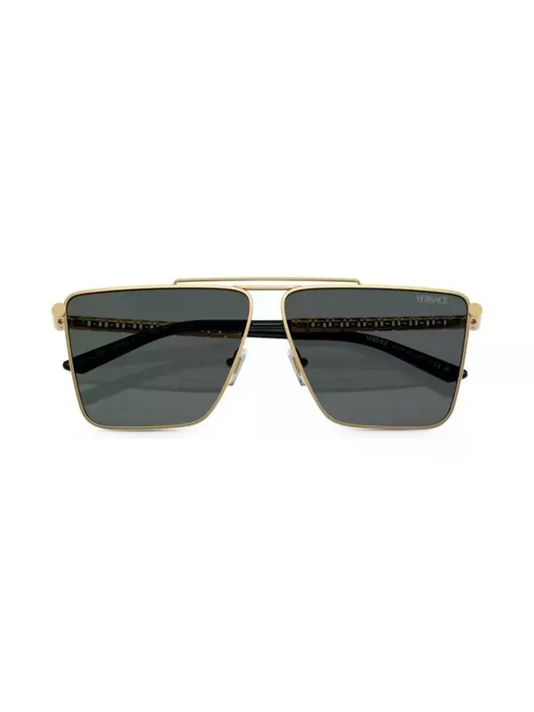 Versace Tubular Greca Square-frame Sunglasses