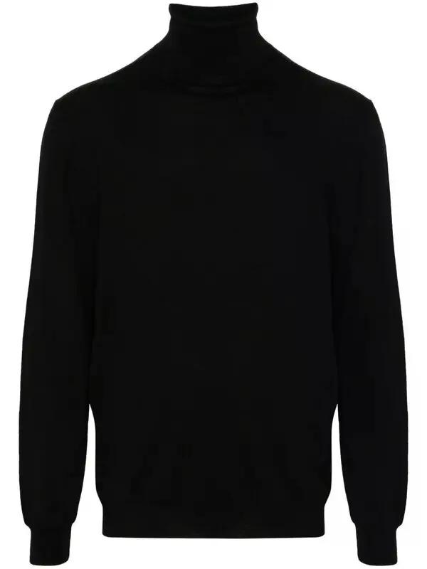 ZANONE Fine-knit Roll Neck Sweater - Black