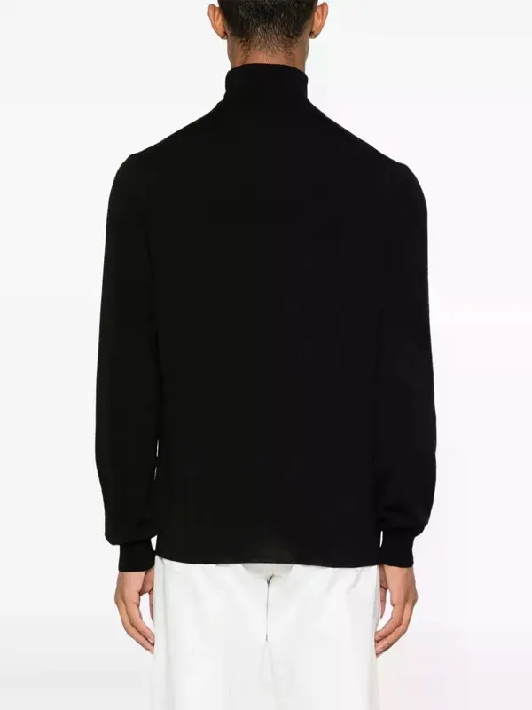 ZANONE Fine-knit Roll Neck Sweater - Black