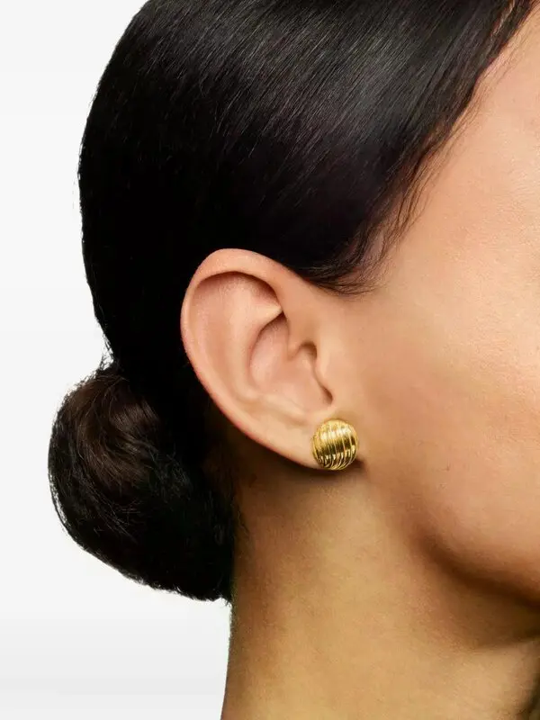 David Yurman 18kt Yellow Sculpted Cable Stud Earrings