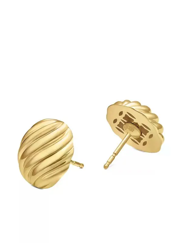 David Yurman 18kt Yellow Sculpted Cable Stud Earrings