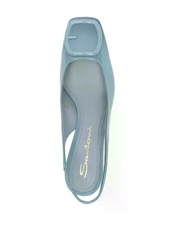 Santoni Patent Leather Slingback Pumps - Blue