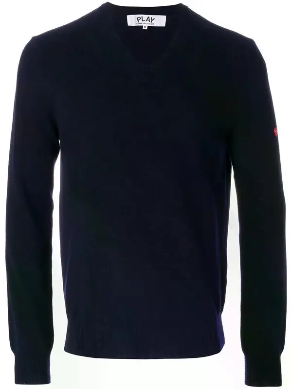 Play Comme Des Garcon Heart-patch Sweater