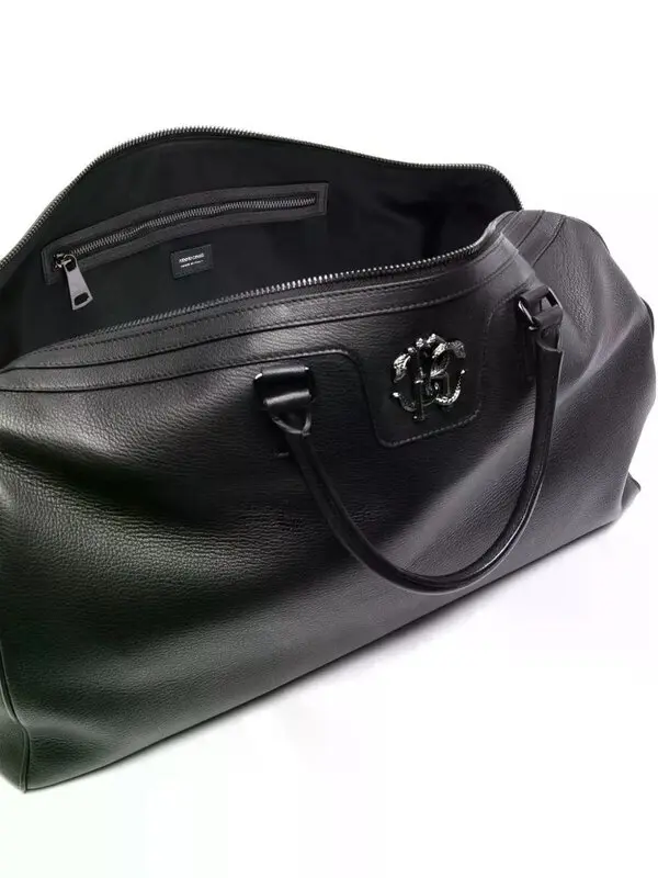 Roberto Cavalli Rc Plaque Leather Holdall Bag