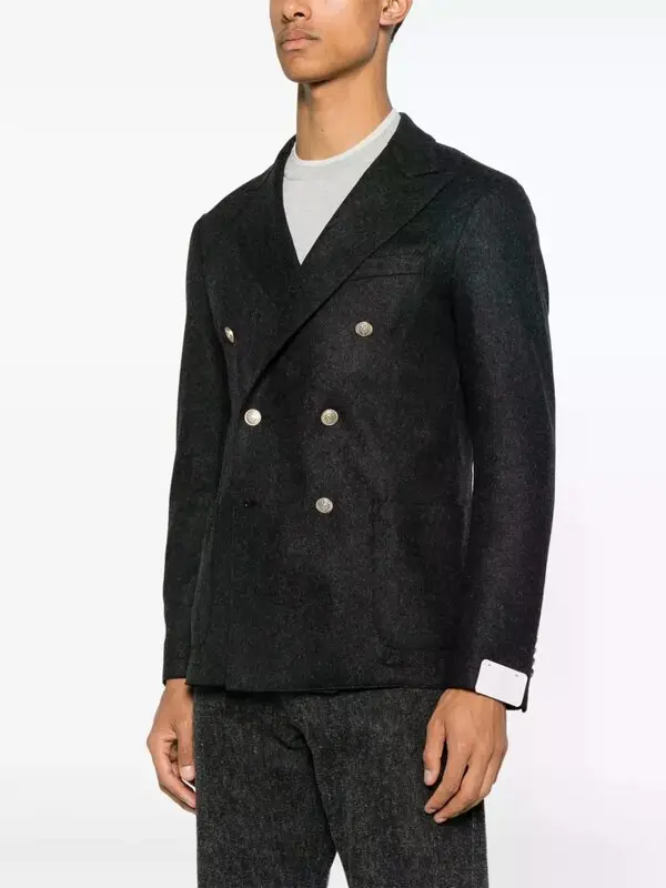 Eleventy Double-breasted Blazer - Black