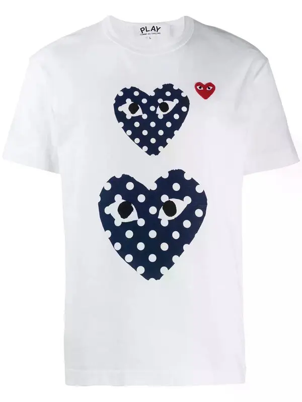 Play Comme Des Garcon Heart Print T-shirt - White