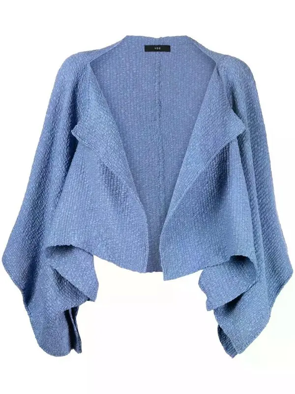 Voz Cropped Cotton Bolero Jacket - Blue