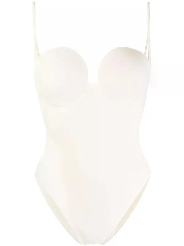 Magda Butrym Sweetheart Neckline Swimsuit - Neutrals