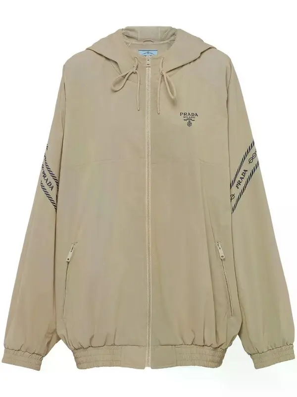 Prada Logo-embroidered Hooded Jacket
