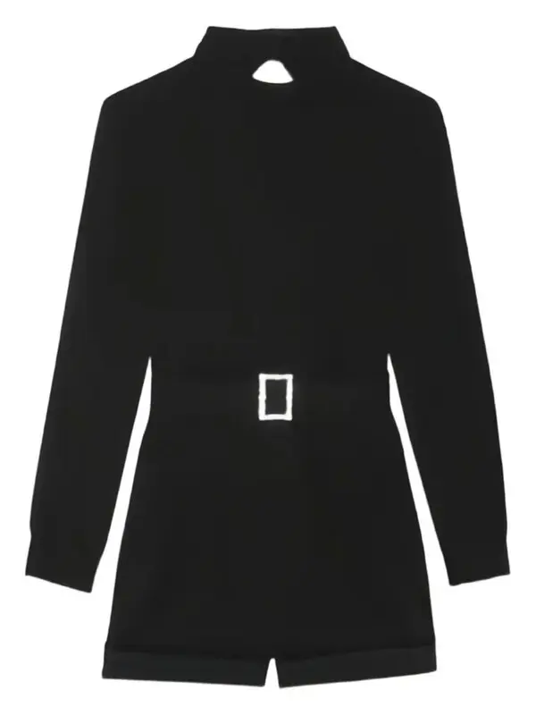 Saint Laurent Open-back Belted Playsuit - Black
