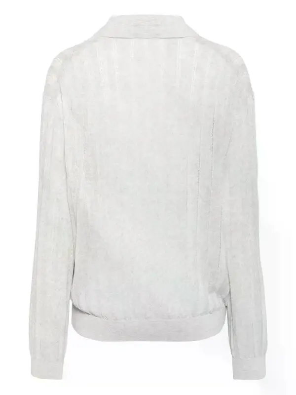 RECTO Lace Ribbed Polo Shirt