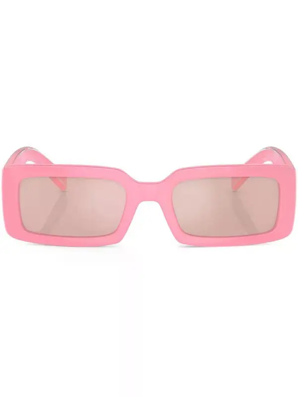 Dolce & Gabbana Logo-print Rectangle-frame Sunglasses - Pink