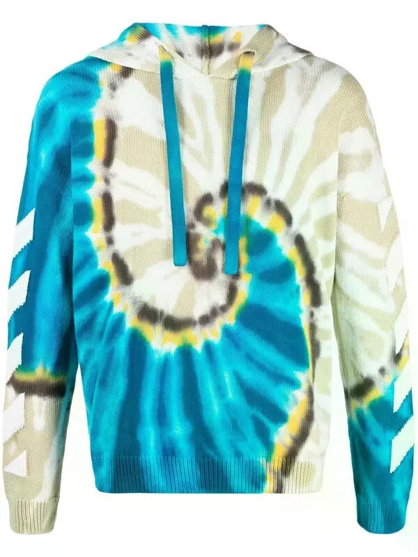 Off-White Arrows-motif Tie-dye Hoodie - Neutrals